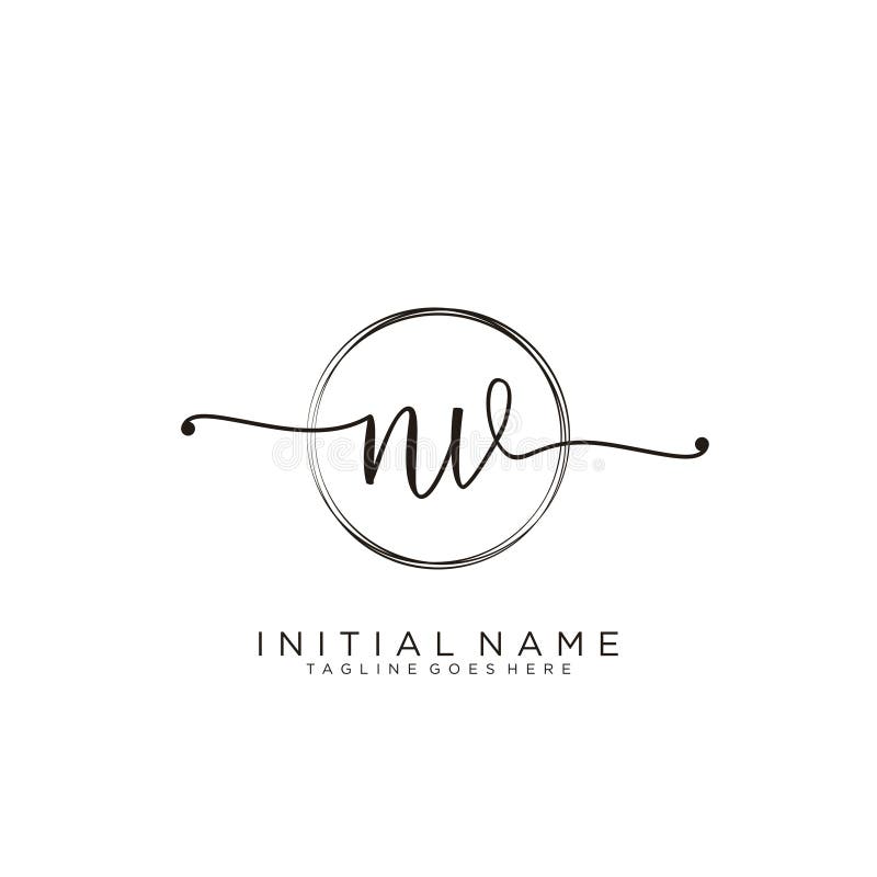 Nv Initial Handwriting Logo Stock Illustrations – 167 Nv Initial ...