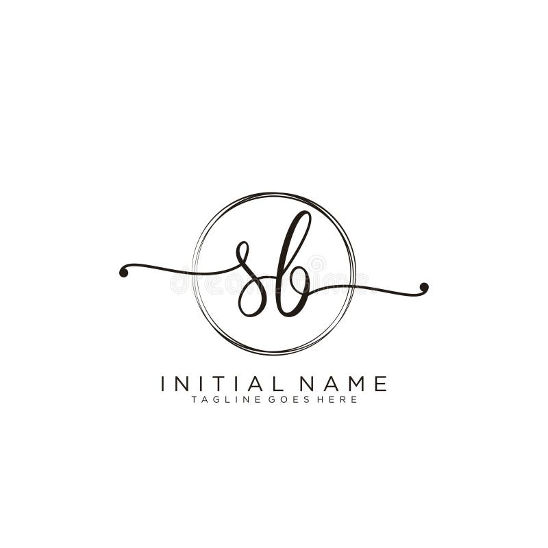 SB Initial Handwriting Logo with Circle Stock Vector - Illustration of ...
