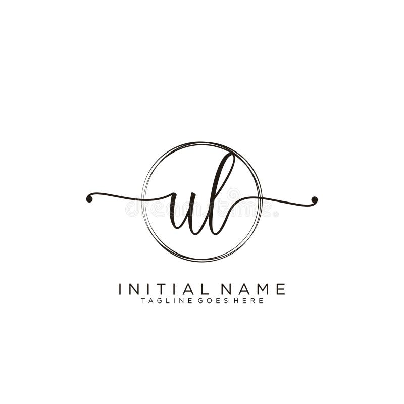 UL Initial Handwriting Logo with Circle Stock Vector - Illustration of ...
