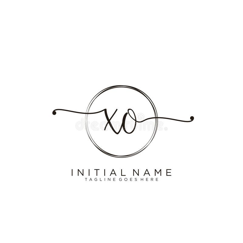 XO Initial Handwriting Logo with Circle Stock Vector - Illustration of ...