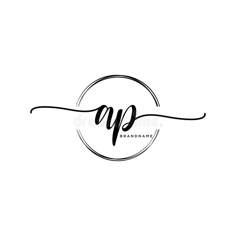 AP Initial Handwriting Logo with Circle Stock Illustration ...