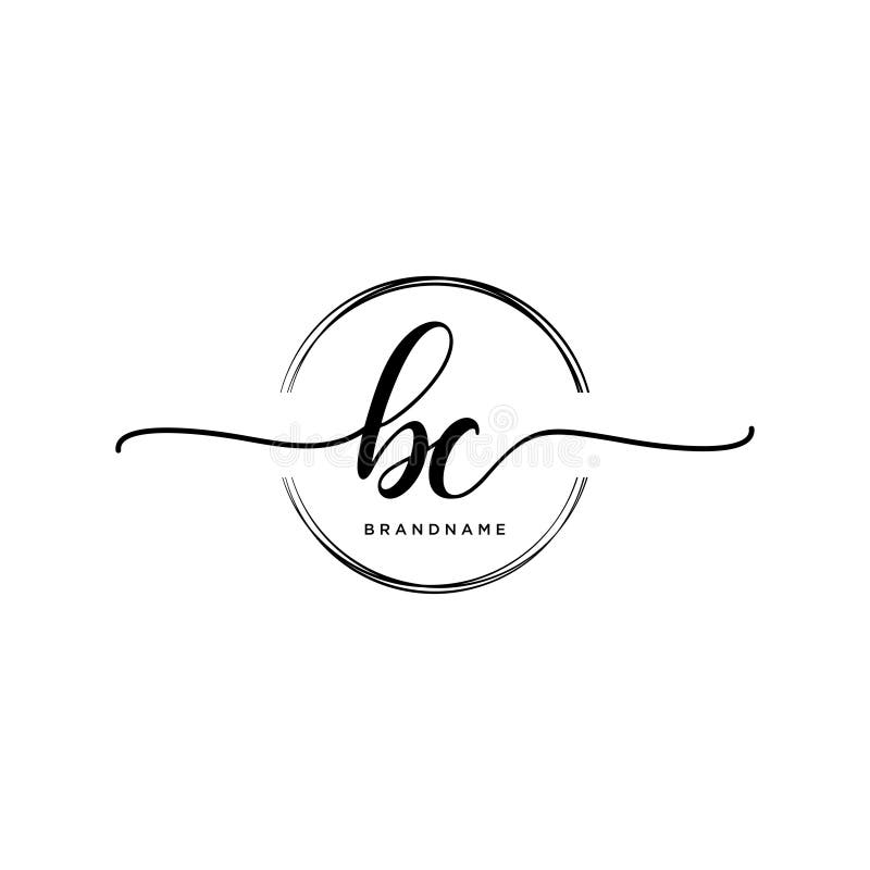 BC Initial Handwriting Logo with Circle Stock Illustration ...