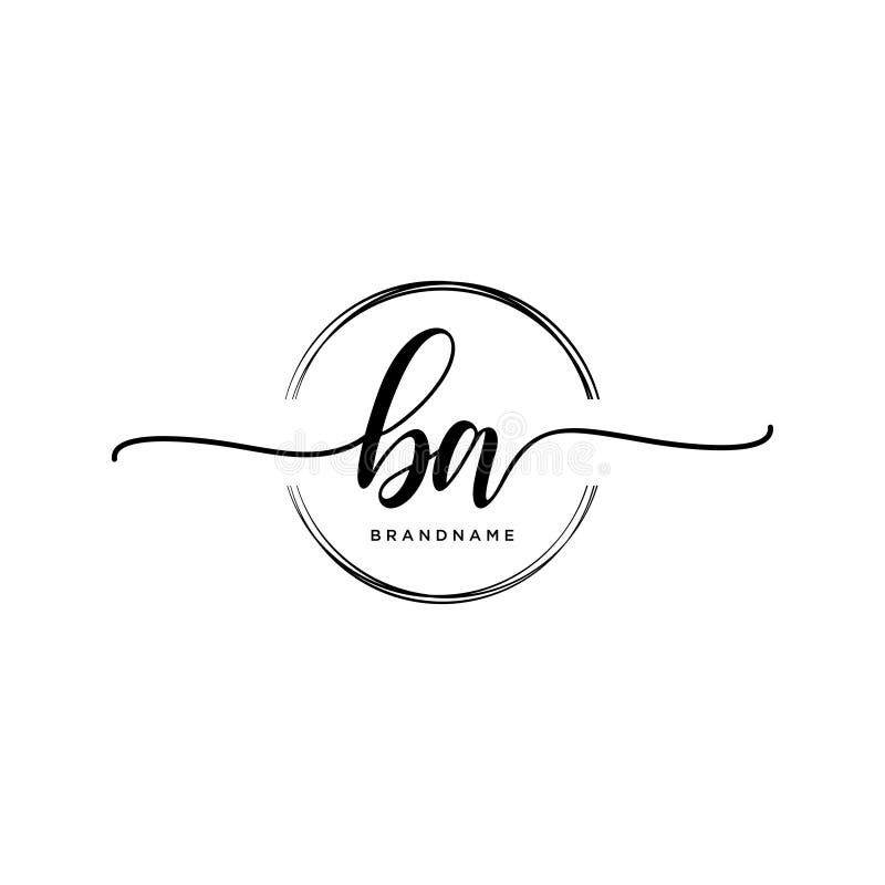 BA Initial Handwriting Logo with Circle Stock Illustration ...