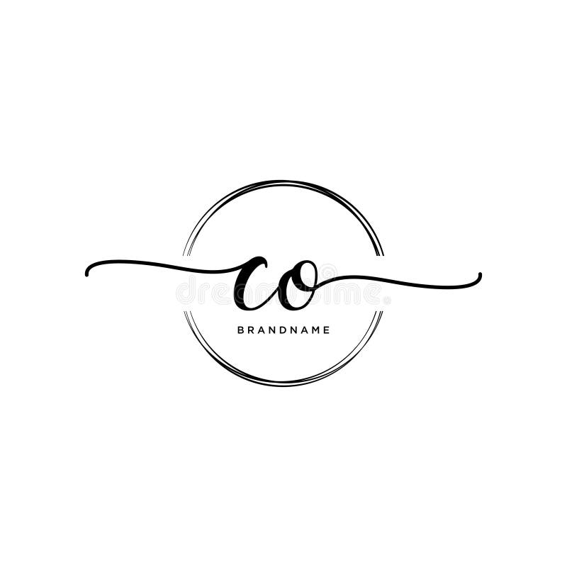 CO Initial Handwriting Logo with Circle Stock Vector - Illustration of ...