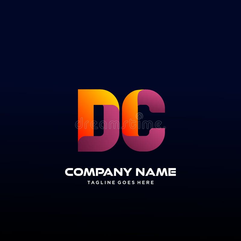 Letter DC Initial Logo Vector with Colorful Stock Vector - Illustration ...