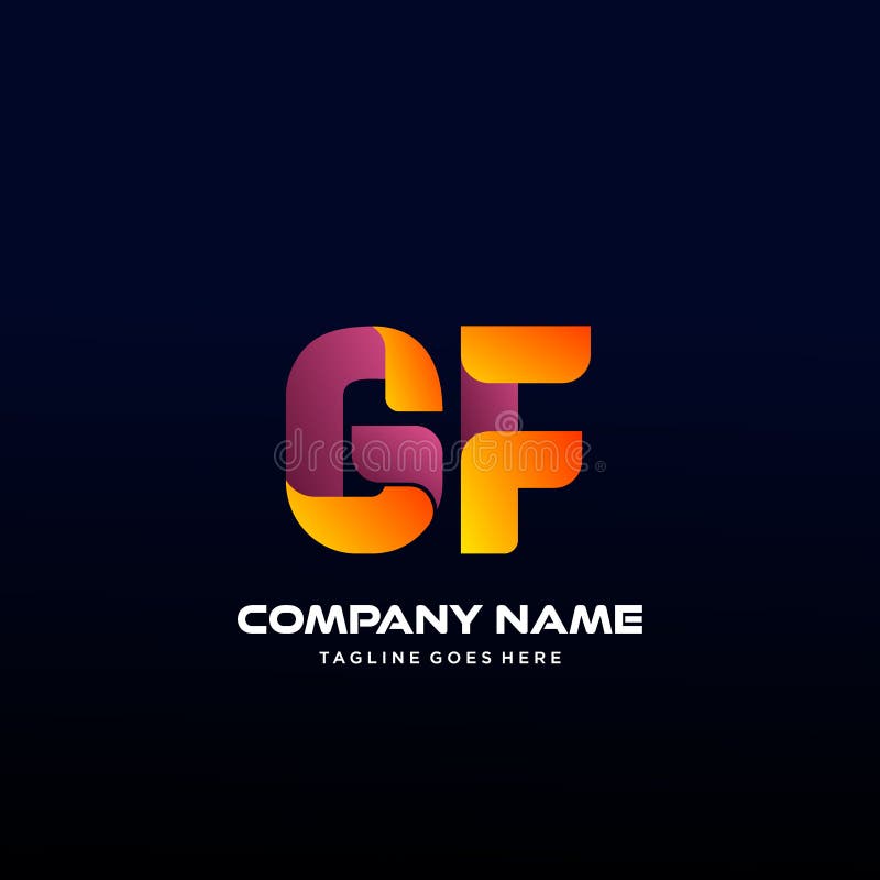 Letter GF Initial Logo Vector with Colorful Stock Vector - Illustration ...