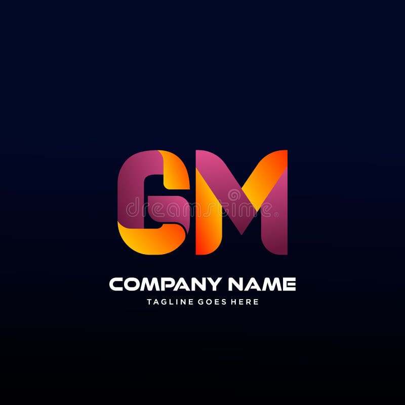 Letter GM Initial Logo Vector with Colorful Stock Vector - Illustration ...