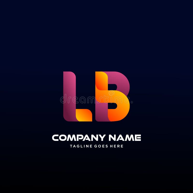 Letter LB Initial Logo Vector with Colorful Stock Vector - Illustration ...