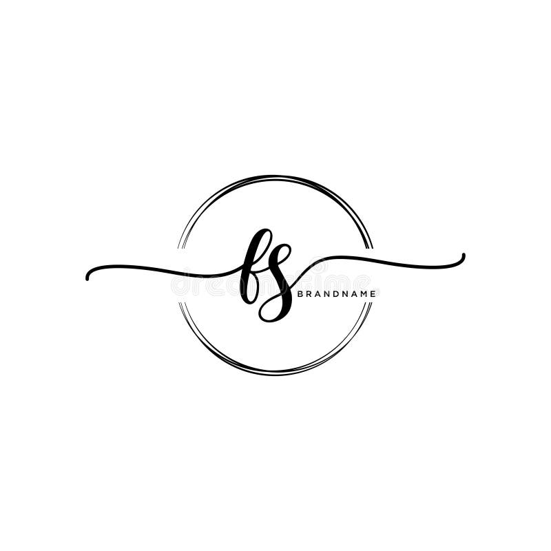 FS Initial Handwriting Logo with Circle Stock Vector - Illustration of ...
