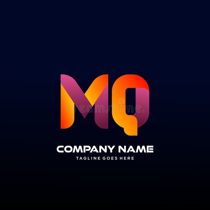 Letter MQ Initial Logo Vector with Colorful Stock Vector - Illustration ...