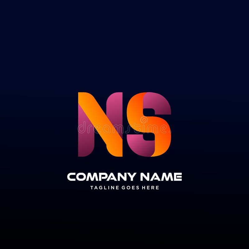 Letter NS Initial Logo Vector with Colorful Stock Vector - Illustration ...