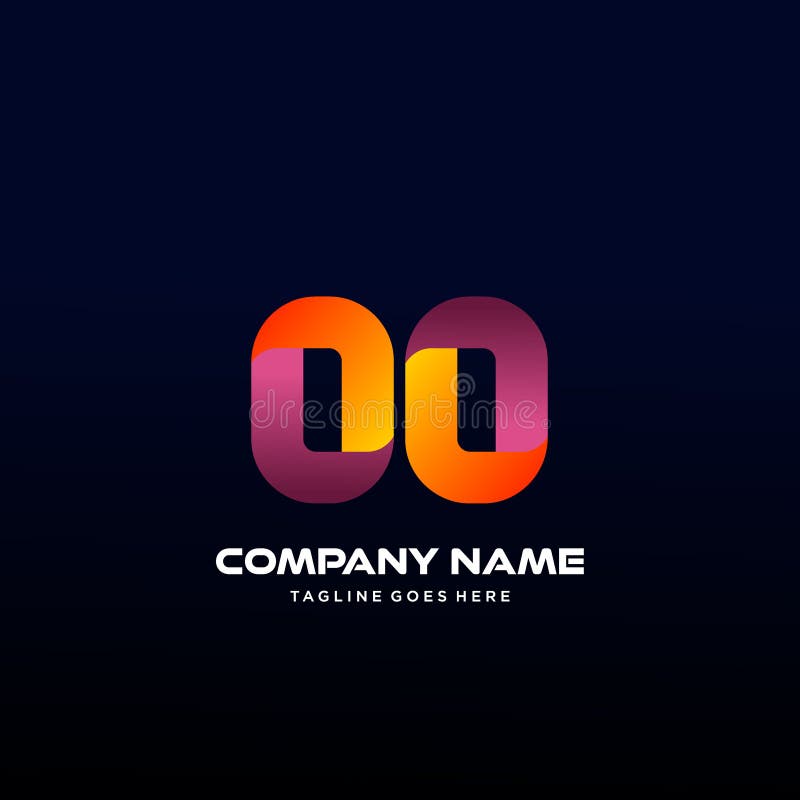 Letter OO Initial Logo Vector with Colorful Stock Vector - Illustration ...