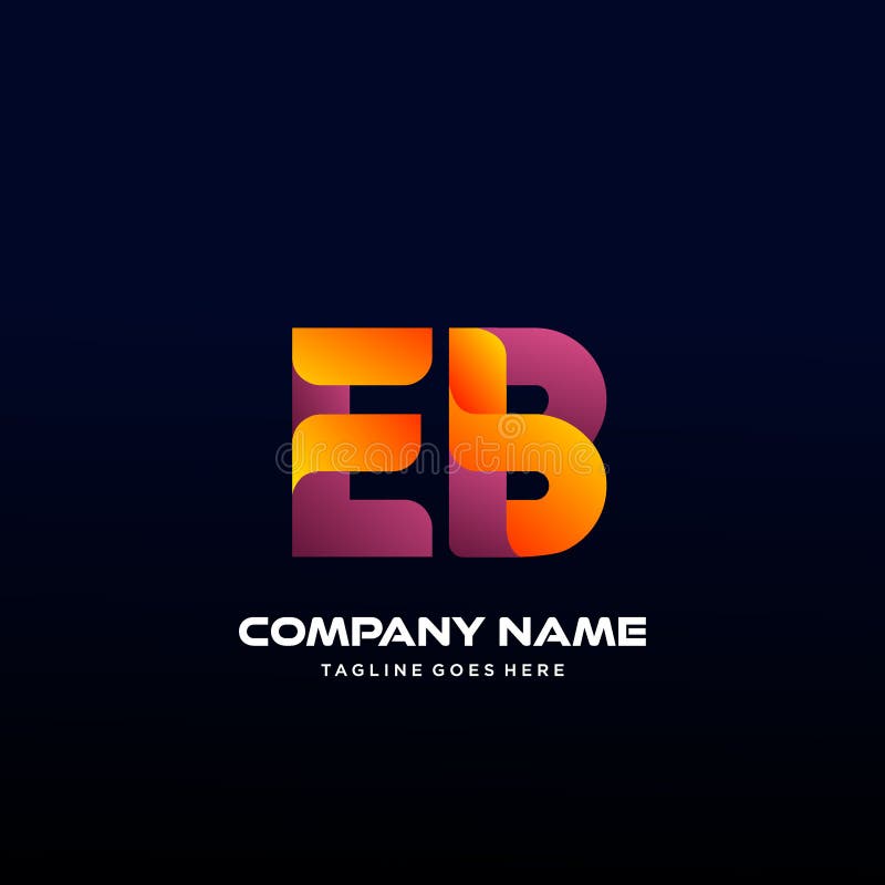 Letter EB Initial Logo Vector with Colorful Stock Vector - Illustration ...