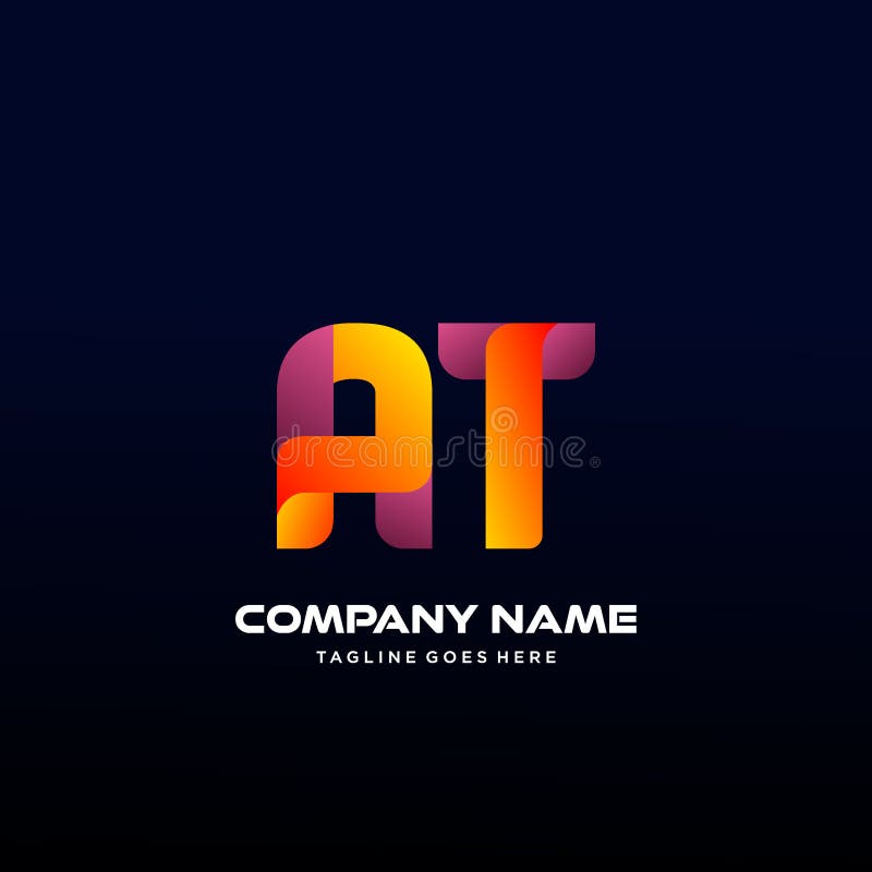 Letter at Initial Logo Vector with Colorful Stock Vector - Illustration ...