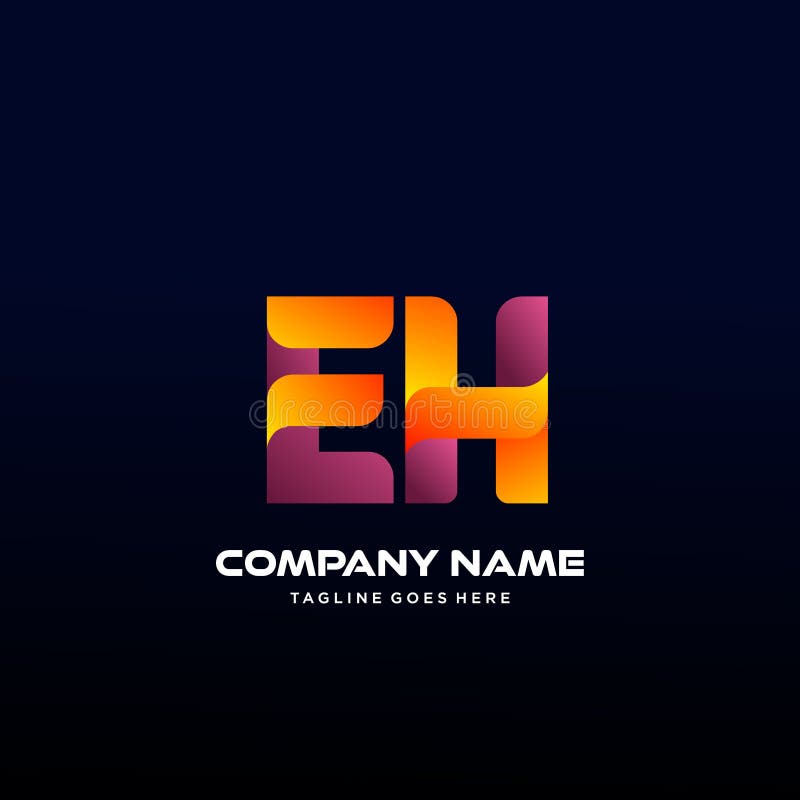 Letter EH Initial Logo Vector with Colorful Stock Vector - Illustration ...