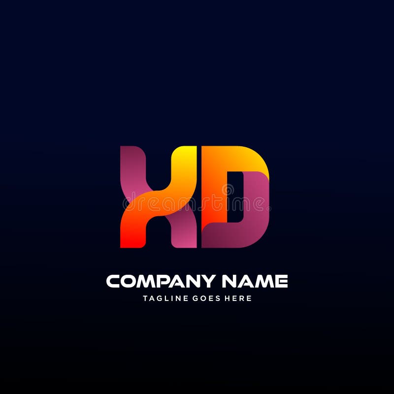 Letter XD Initial Logo Vector with Colorful Stock Vector - Illustration ...