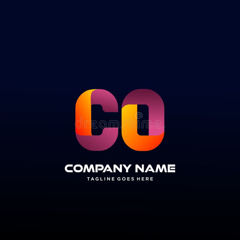 Letter CO Initial Logo Vector with Colorful Stock Vector - Illustration ...