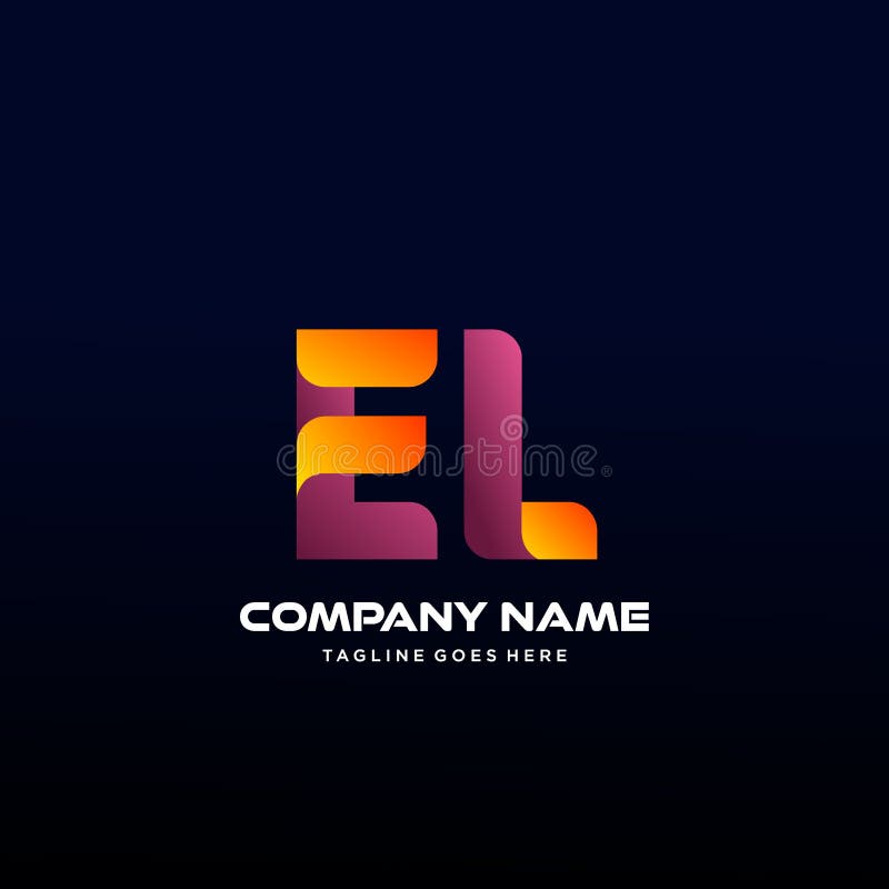 Letter EL Initial Logo Vector with Colorful Stock Vector - Illustration ...