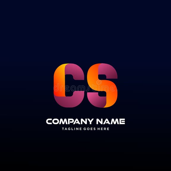Letter CS Initial Logo Vector with Colorful Stock Vector - Illustration ...