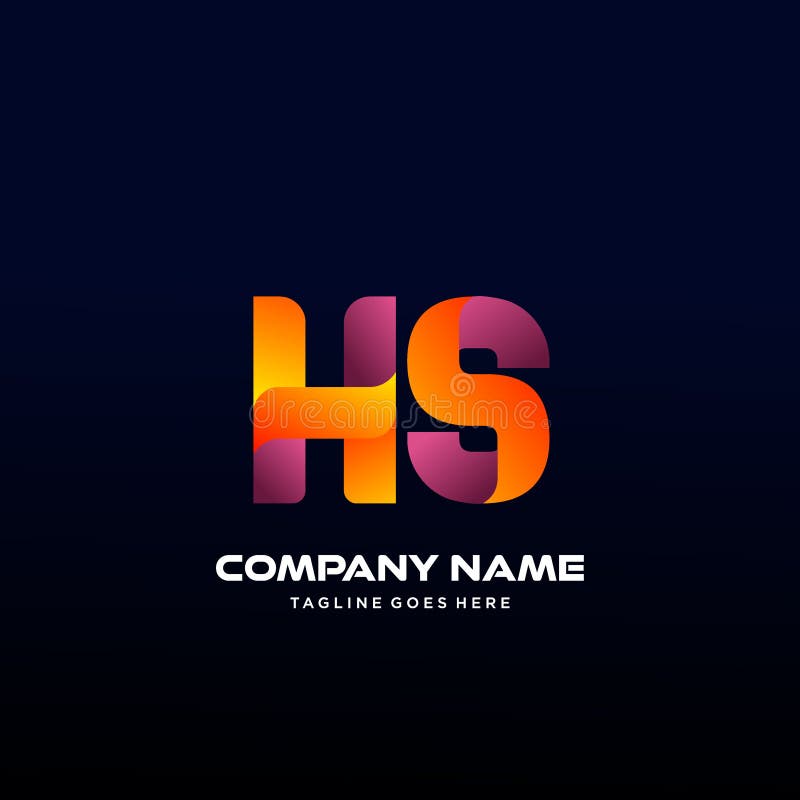 Letter HS Initial Logo Vector with Colorful Stock Vector - Illustration ...