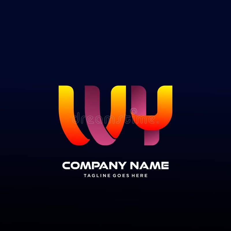 Letter WY Initial Logo Vector with Colorful Stock Vector - Illustration ...