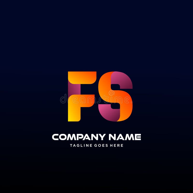 Letter FS Initial Logo Vector with Colorful Stock Vector - Illustration ...