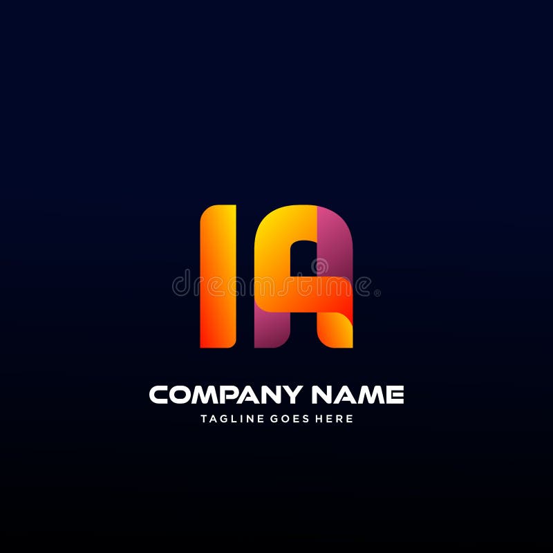 Letter IA Initial Logo Vector with Colorful Stock Vector - Illustration ...