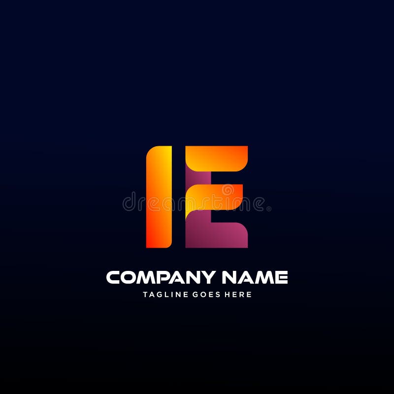 Letter IE Initial Logo Vector with Colorful Stock Vector - Illustration ...