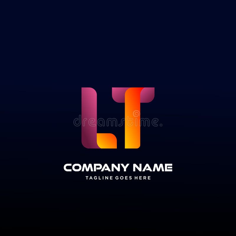 Letter LT Initial Logo Vector with Colorful Stock Vector - Illustration ...