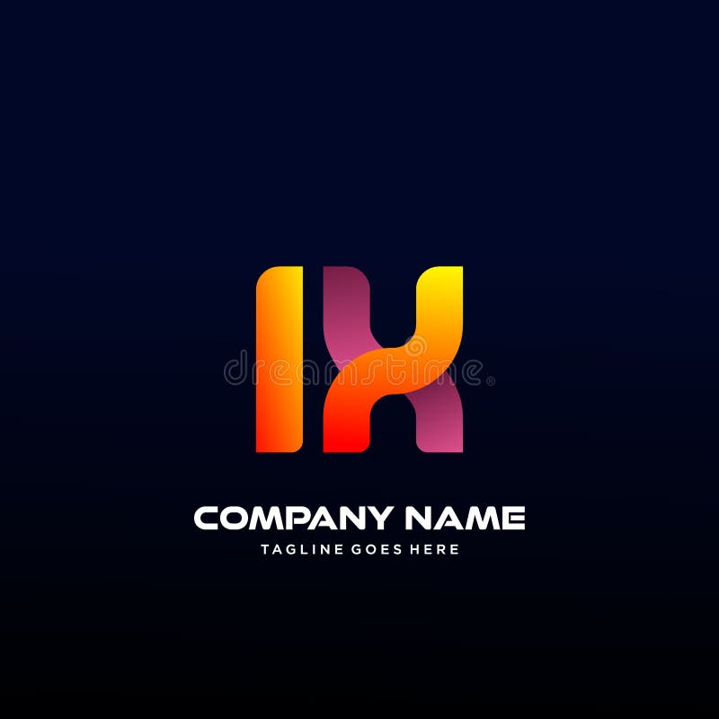 Letter IX Initial Logo Vector with Colorful Stock Vector - Illustration ...