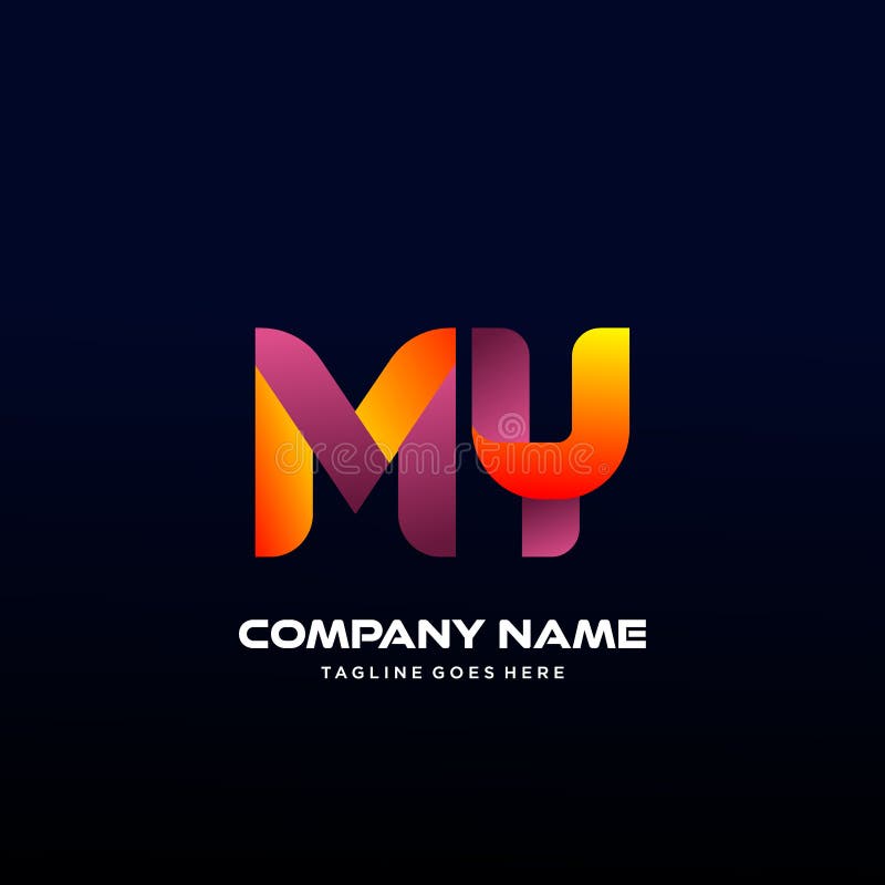 Letter MY Initial Logo Vector with Colorful Stock Vector - Illustration ...