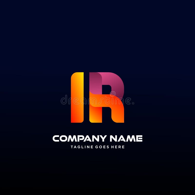 Letter IR Initial Logo Vector with Colorful Stock Vector - Illustration ...