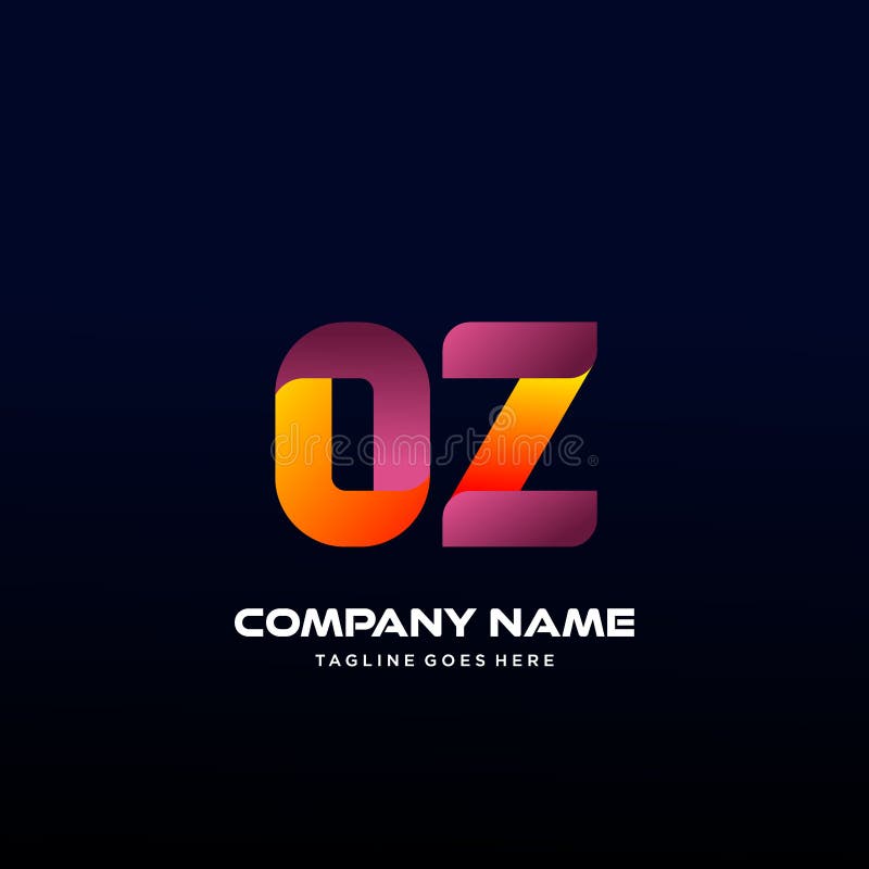 Letter OZ Initial Logo Vector with Colorful Stock Vector - Illustration ...