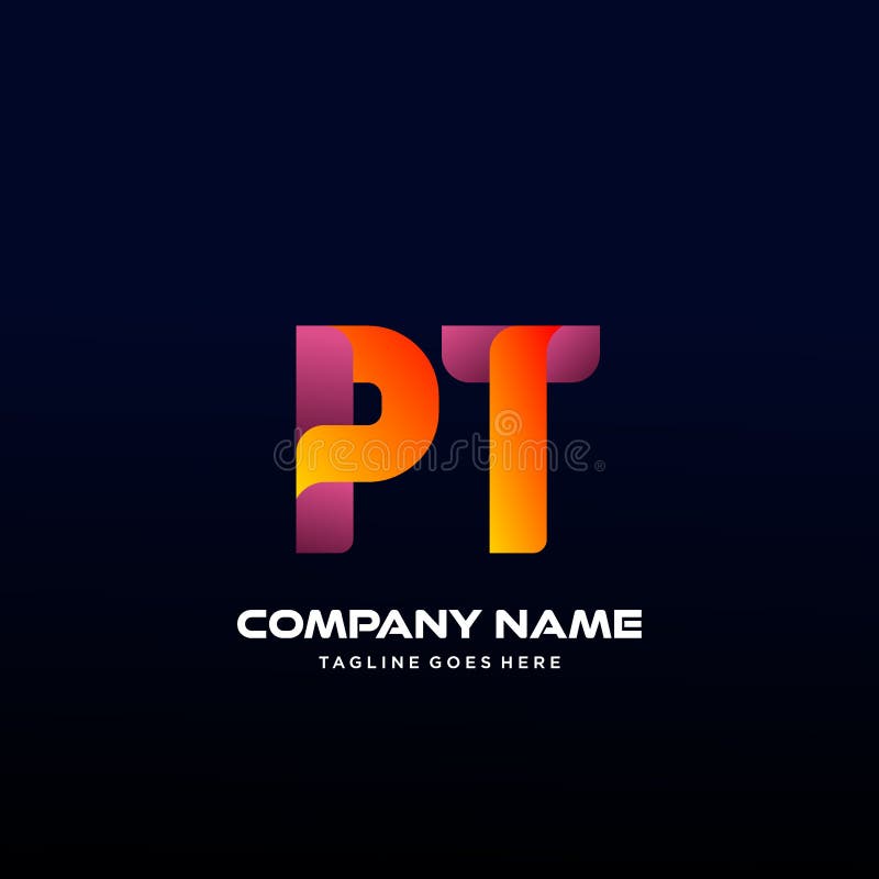Letter PT Initial Logo Vector with Colorful Stock Vector - Illustration ...
