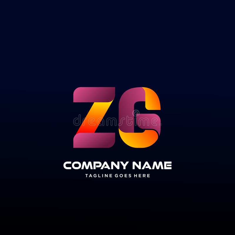 Letter ZG Initial Logo Vector with Colorful Stock Vector - Illustration ...