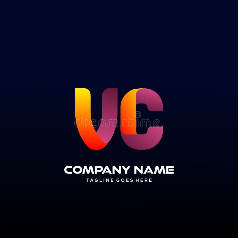 Letter VC Initial Logo Vector with Colorful Stock Vector - Illustration ...