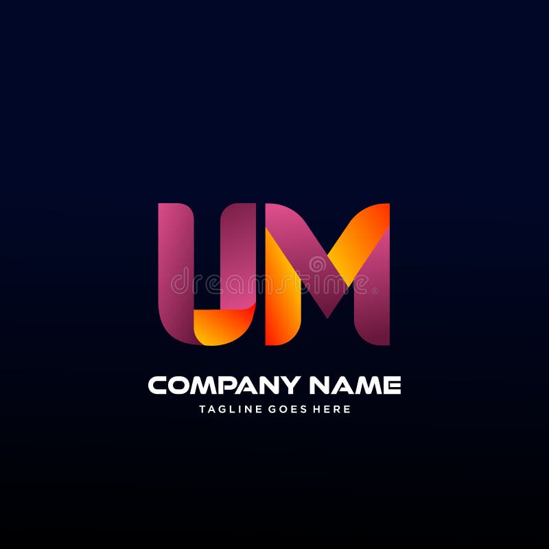 Letter UM Initial Logo Vector with Colorful Stock Vector - Illustration ...