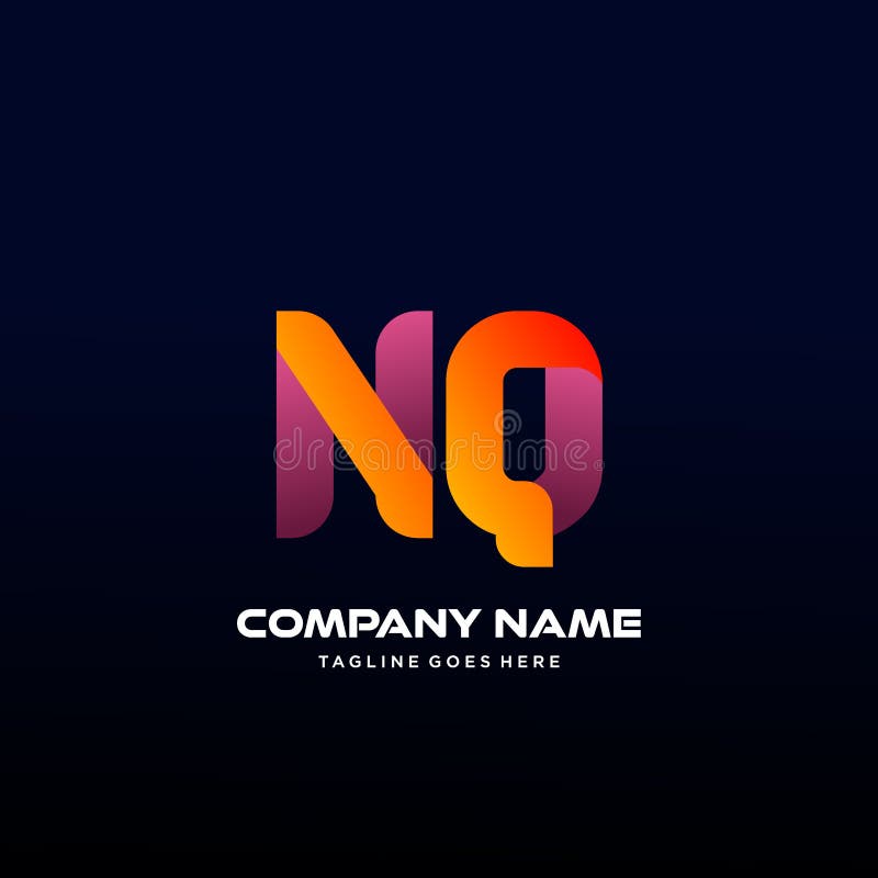Letter NQ Initial Logo Vector with Colorful Stock Vector - Illustration ...