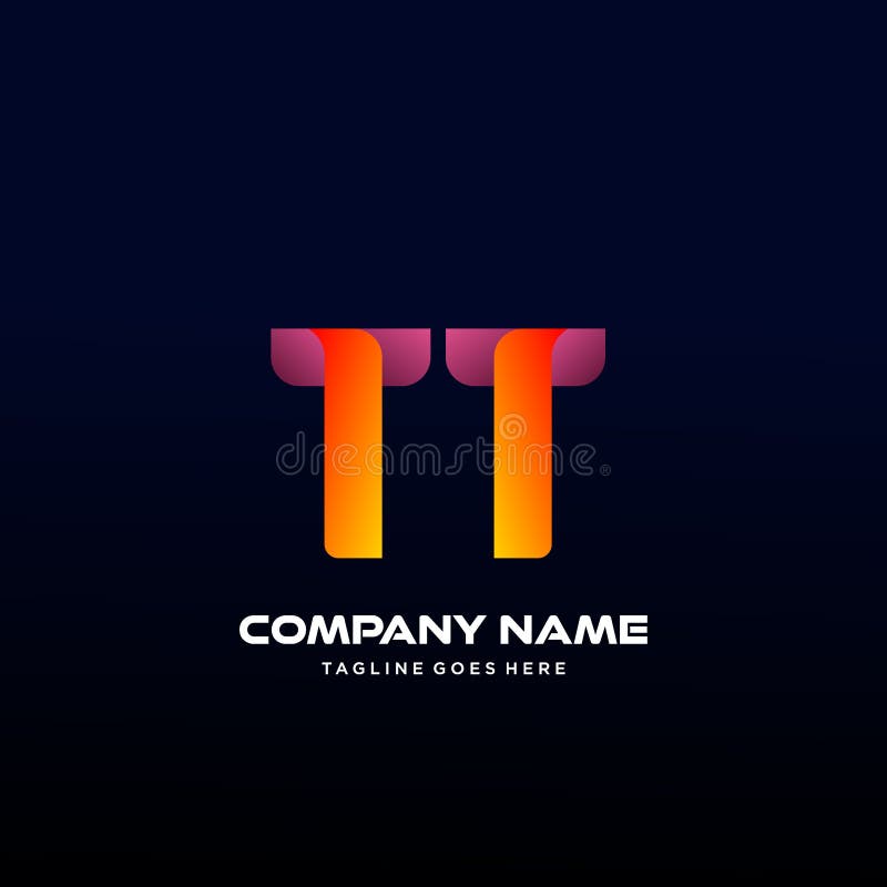 Letter TT Initial Logo Vector with Colorful Stock Vector - Illustration ...