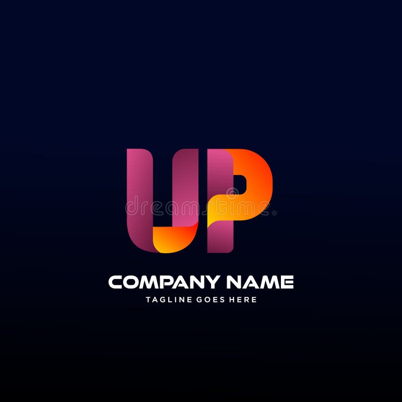 Letter UP Initial Logo Vector with Colorful Stock Vector - Illustration ...
