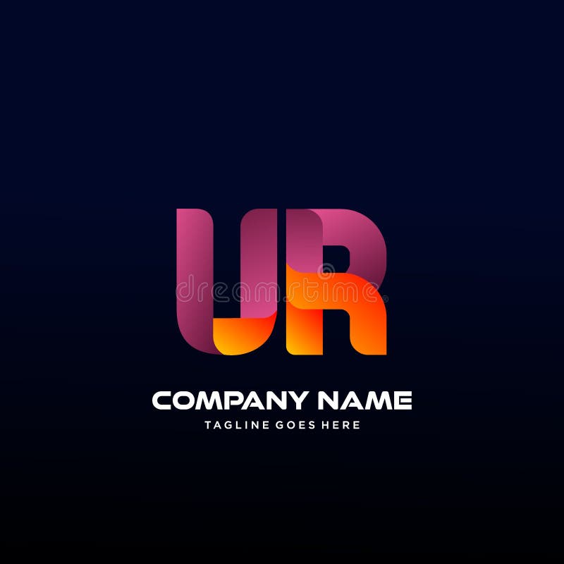 Letter UR Initial Logo Vector with Colorful Stock Illustration ...
