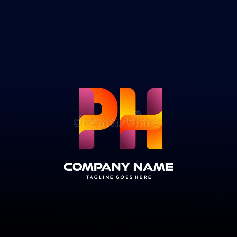 Letter PH Initial Logo Vector with Colorful Stock Vector - Illustration ...