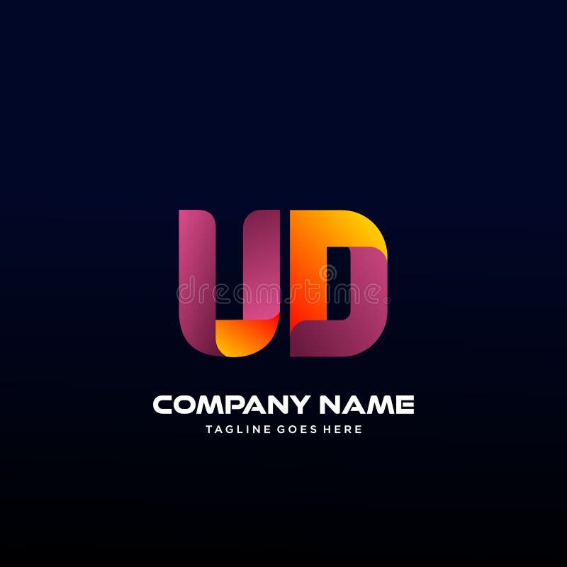 Letter UD Initial Logo Vector with Colorful Stock Vector - Illustration ...