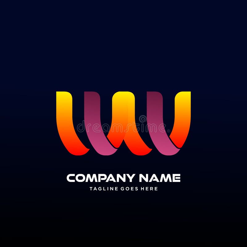 Letter WW Initial Logo Vector with Colorful Stock Vector - Illustration ...