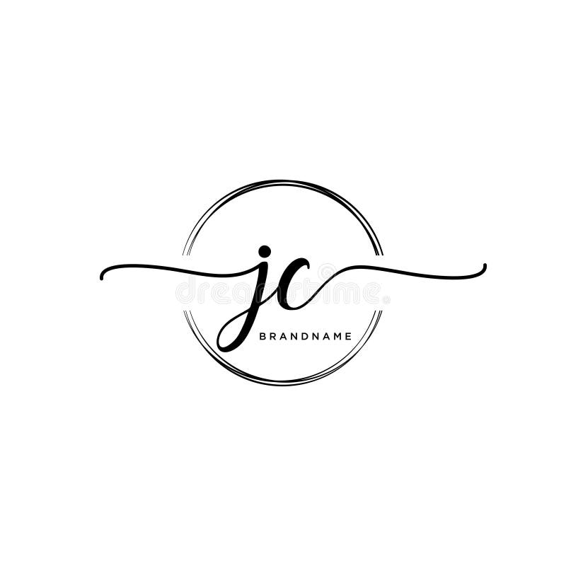 JC Initial Handwriting Logo with Circle Stock Vector - Illustration of ...