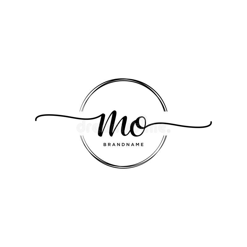 MO Initial Handwriting Logo with Circle Stock Vector - Illustration of ...