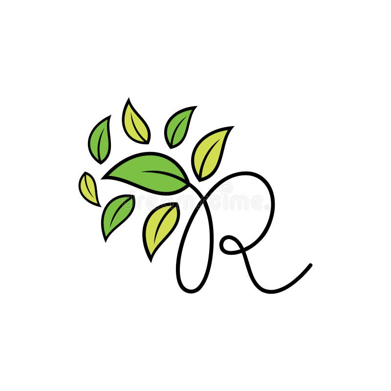 Letter R Tree Leaves Logo Design Vector Icon Graphic Stock Vector ...