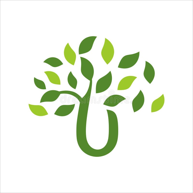 Letter U Tree Leaf Logo with Green Trees that Grow Rapidly for All Your ...