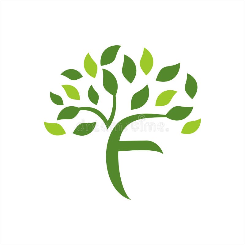 Letter F Tree Leaf Logo with Green Trees that Grow Rapidly for All Your ...