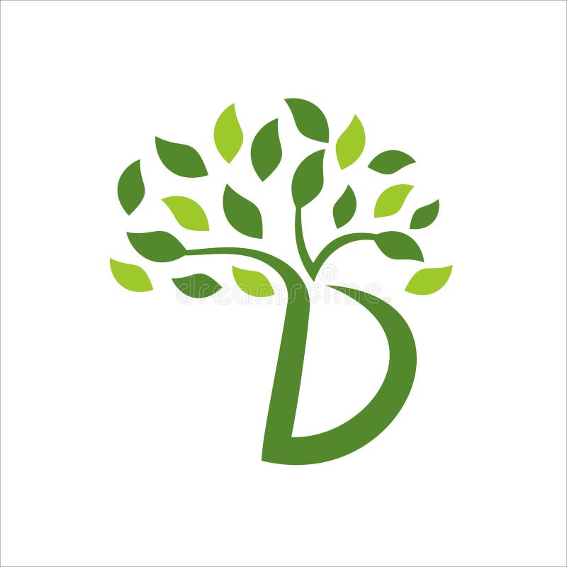 Letter D Tree Leaf Logo with Green Trees that Grow Rapidly for All Your ...